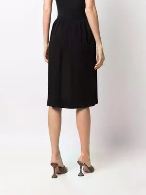 Saint Laurent Silk High-waisted Pleated Skirt