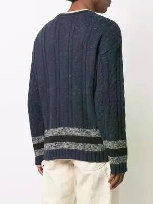 Valentino Garavani 2000s Wool Cable Knit V-neck Jumper