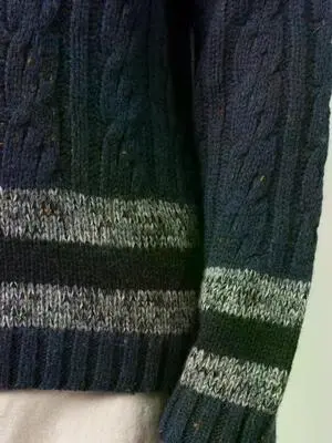 Valentino Garavani 2000s Wool Cable Knit V-neck Jumper