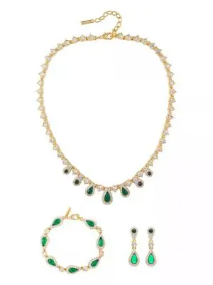 SUSAN CAPLAN 1980s D'orlan Crystal-embellished Necklace And Earrings Set - Gold