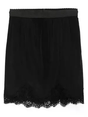 Dolce & Gabbana 2000s Lace-trim Midi Skirt