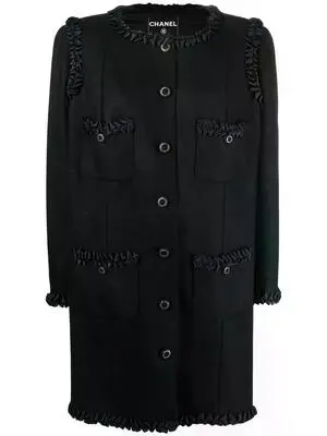 Chanel 2008 Ruffle-detailed Wool-blend Coat
