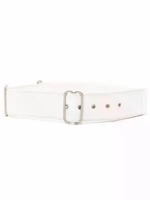 Gianfranco Ferre 2000s Lizard Skin-effect Belt - White