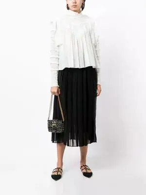 Gucci Sheer Gathered Midi Skirt