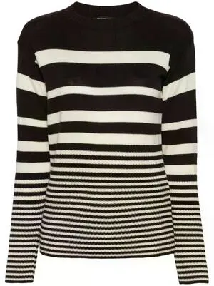 Gianfranco Ferre 2000s Striped Virgin Wool Jumper - Brown