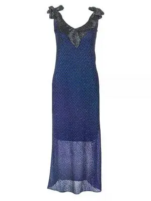 Missoni V-neck Zigzag Dress - Blue