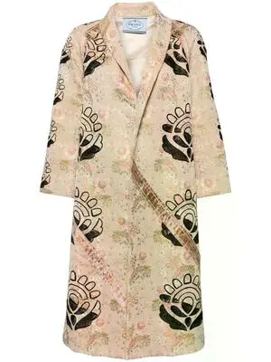 Prada Embroidered Floral Coat