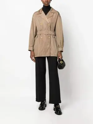 Prada 2000s Double-breasted Belted Trench Coat