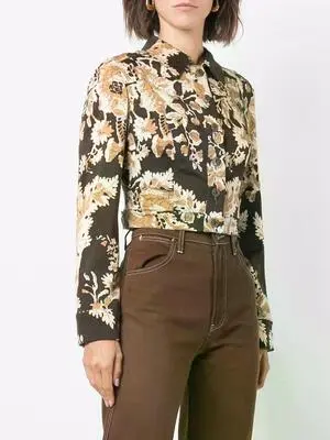 Christian Lacroix 2000s Leaf-print Cropped Jacket