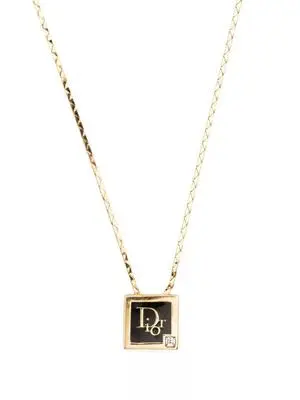 Dior 1980s Logo-pendant Chain Necklace - Gold