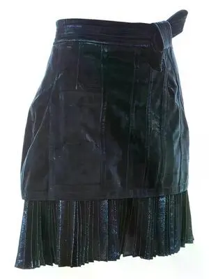 3.1 Phillip Lim Pleated-trim Velvet Skirt