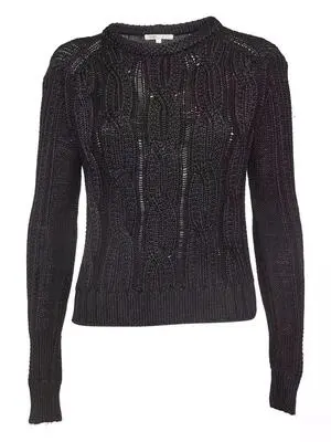 Maje Cable-knit Top - Black