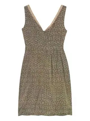 Prada 2000s Leopard-print Asymmetric Midi Dress