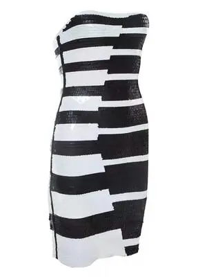 Herve Leger Sequinned-stripes Dress