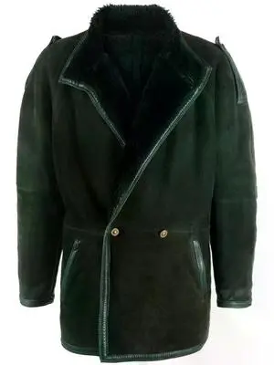 Versace 1980s Double-breasted Shearling Coat