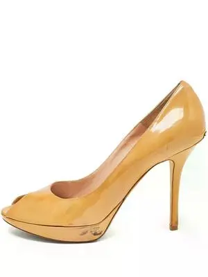 Dior 115mm Peep-toe Heeled Pumps - Yellow