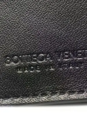 Bottega Veneta 2012-2025 Leather Maxi Intrecciato Cassette Zip Coin Pouch - Black