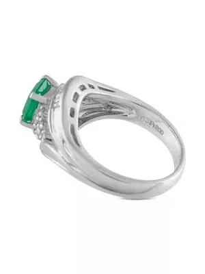 LB EXCLUSIVE Platinum Ring With Emerald And Diamond Accents