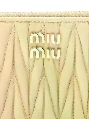 Miu Miu 2010 Leather Matelasse Card Holder - Brown