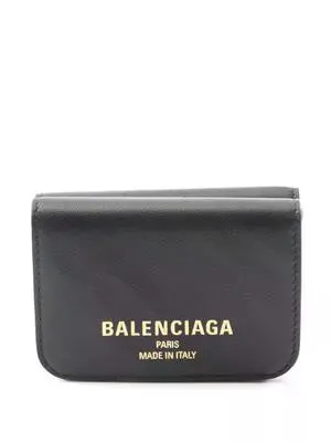 Balenciaga 2005-2025 Mini Smooth Calfskin Cash 2.0 Wallet Small Wallets - Black
