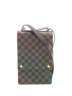 LOUIS VUITTON 2000 Damier Ebene Portobello Crossbody Bag - Brown