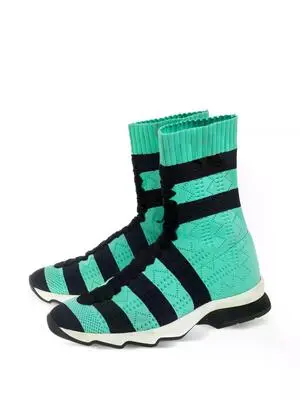 Fendi Knitted High-top Sneakers