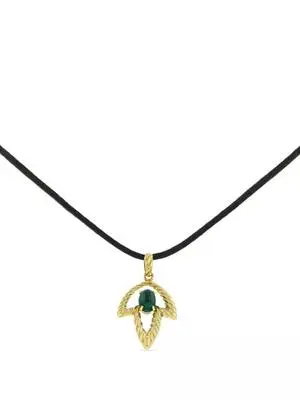 CHAUMET 1970s 18kt Yellow Malachite Pendant Charm - Gold