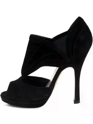 Prada Suede Cut-out Platform Booties