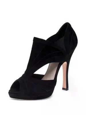Prada Suede Cut-out Platform Booties