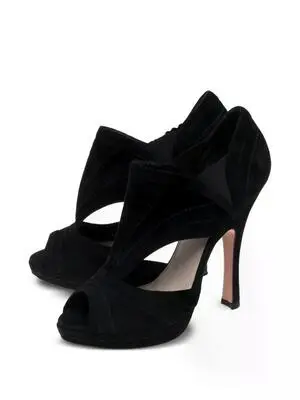Prada Suede Cut-out Platform Booties