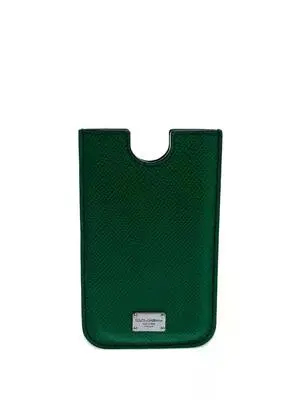 Dolce & Gabbana Textured Leather Phone Case - Green