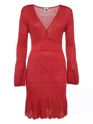 Missoni V-neck Cable Knit Dress With Flared Hem