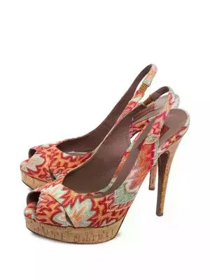 Missoni 135mm Platform Slingback Sandals - Orange