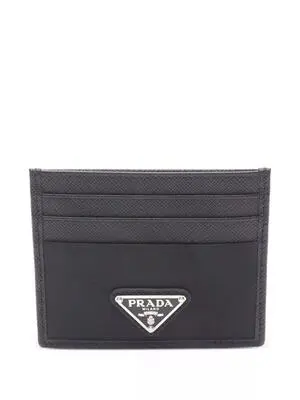 Prada 2013-2025 Saffiano And Tessuto Card Holder - Black