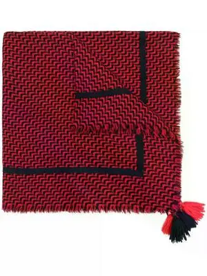 Givenchy 1980s Geometric Pattern Wool Scarf