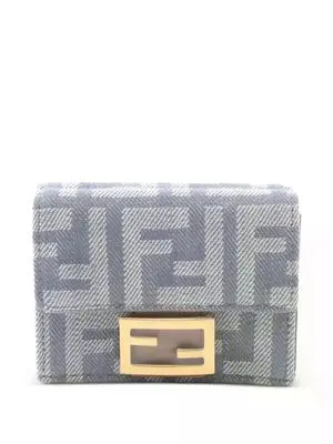 Fendi 2010-2025 Zucca Canvas Trifold Wallet Small Wallets - Grey