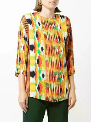 Celine 2000s Abstract Print Blouse