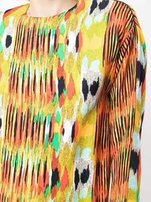 Celine 2000s Abstract Print Blouse