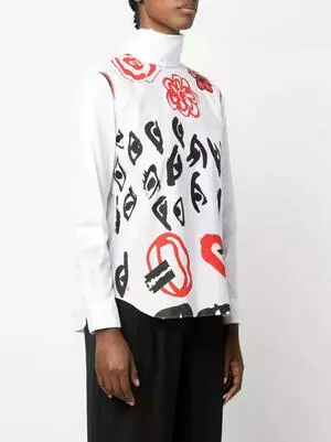 Comme Des Garçons 2006 Graphic Painterly-print Blouse
