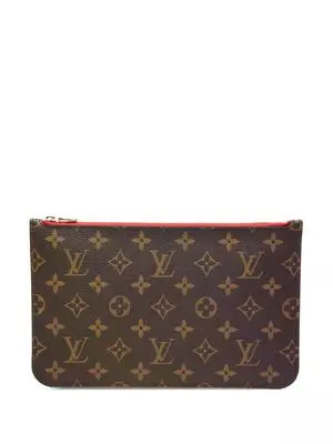 LOUIS VUITTON 1990-2020 Monogram Neverfull Pouch - Brown