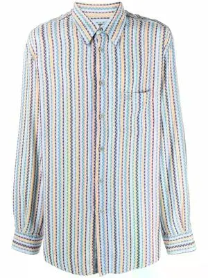 Missoni 1990s Striped Chevron-print Shirt