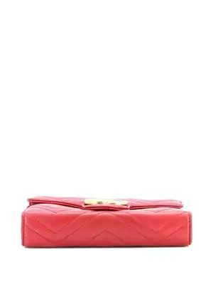 Gucci Gg Marmont Chain Wallet Matelasse Leather Mini Crossbody Bag - Red