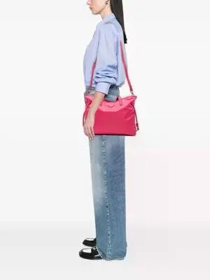 Prada Saffiano Trimmed Tessuto Convertible Tote Satchel