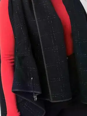 Comme Des Garçons 1990s Tartan-knit Cape Coat