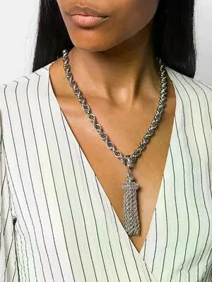 MONET 1970's Chain Tassel Necklace