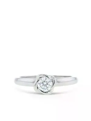 FRED Platinum Fleur Céleste Solitaire Diamond Ring - Silver