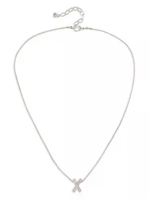 Nina Ricci 1990s Rhodium-plated Crystal Necklace - Silver