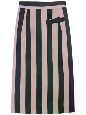 VIVIENNE WESTWOOD Striped Wool-cotton Blend Skirt - Blue