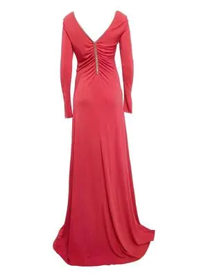 Emilio Pucci Ruched Long-sleeve Gown