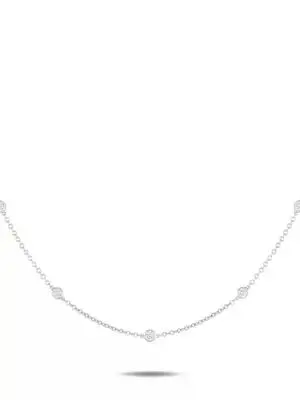 LB EXCLUSIVE 18k White Gold Diamond Station Necklace - Silver